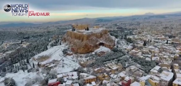 (Video) Drone Footage of the Stunning Snow-Covered Acropolis on ABC’s ...